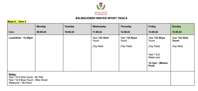 Sports | Balmacewen Intermediate