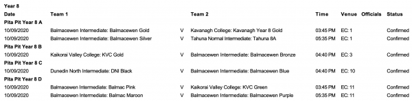 Netball » Balmacewen Intermediate